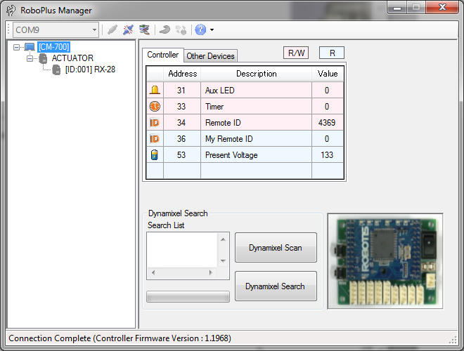 Control Dynamixel smart actuators with RoboPlus (1/2)